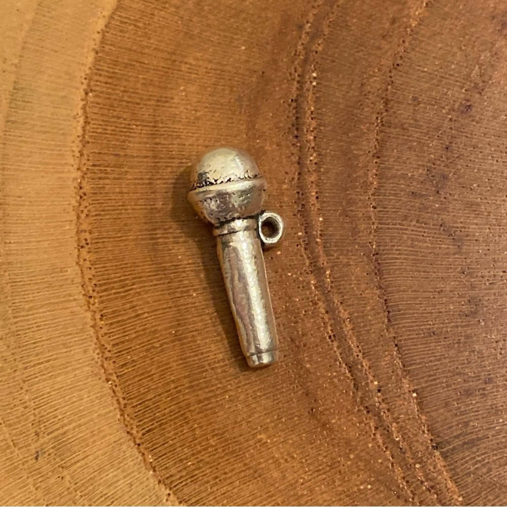 Retired James Avery Microphone Charm, Sterling Silver - Gem